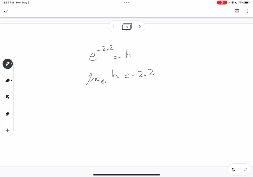 SOLVED: Rewrite e 2.2 =has an equivalent logarithmic equation. Enclose arguments of functions in ...