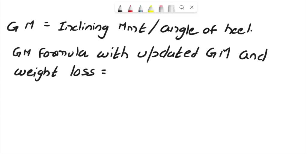 SOLVED: A vessel is subjected to the inclining experiment and the ...