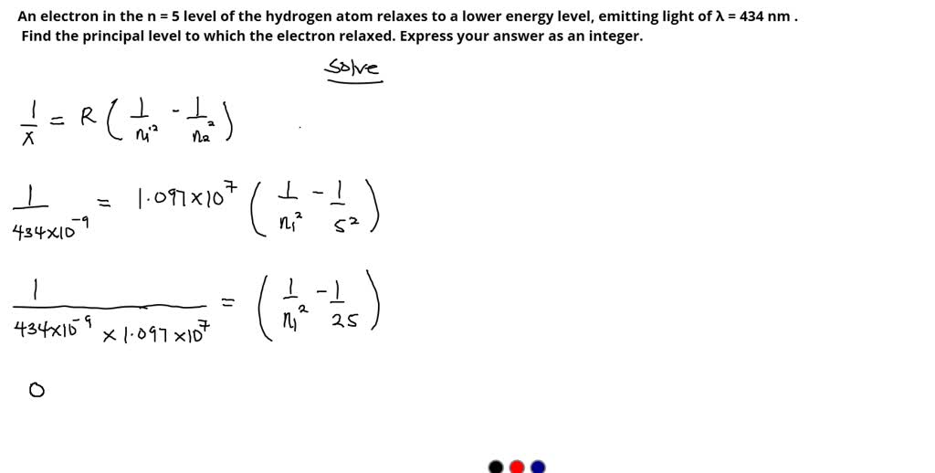SOLVED: An electron in the n = 6 level of the hydrogen atom relaxes to ...