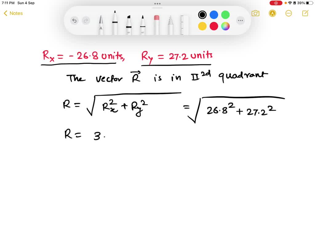 SOLVED: The x-component of vector R is Rx = -26.8 units and its y ...