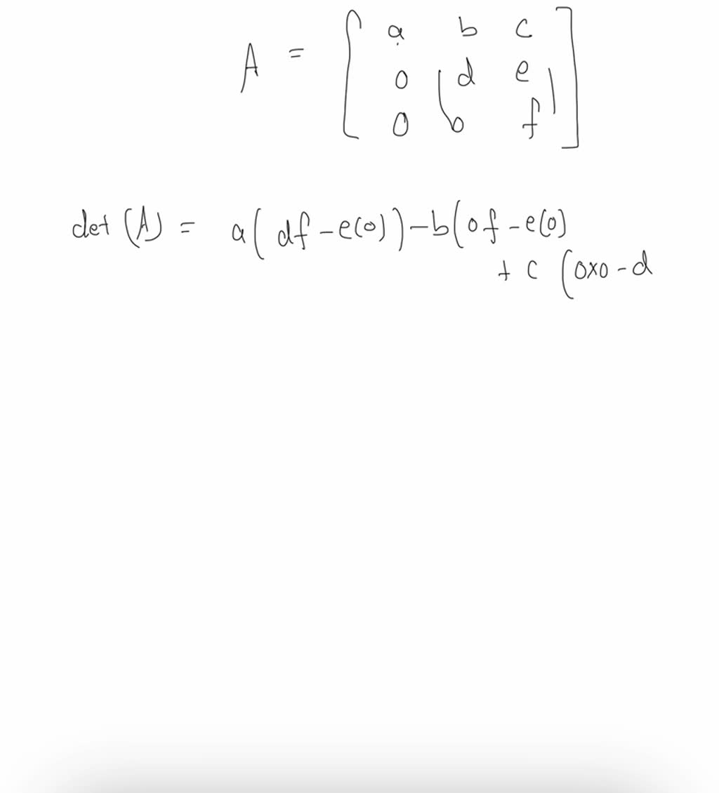 Solved: Consider The Upper Triangular 3 X 3 Matrix. For Which Values Of