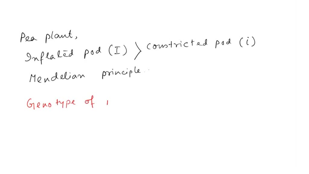SOLVED: You have a pea plant with inflated pods (I) and another pea ...