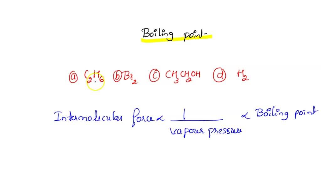 SOLVED: Of the following substances, has the highest boiling point on ...