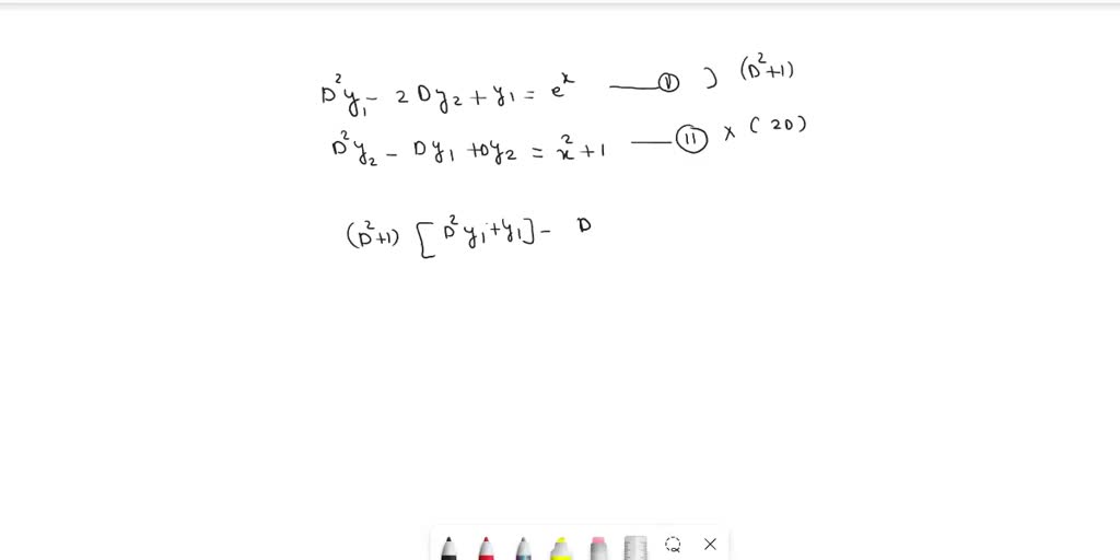 SOLVED: Let y1(x) and y2(x) denote unknown functions. Consider the following system of ...