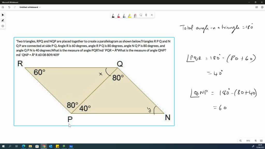 SOLVED: Two triangles, RPQ and NQP, are placed together to create a ...