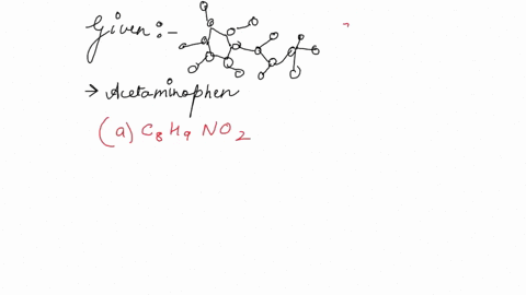 The following model is a representation of acetaminophen, a pain ...