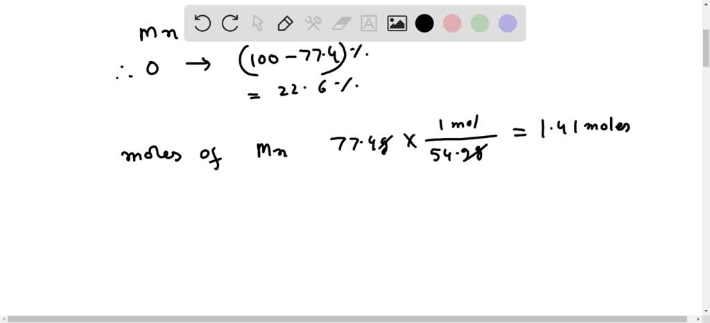 SOLVED: An oxide of manganese consists of 77.4% manganese by mass ...