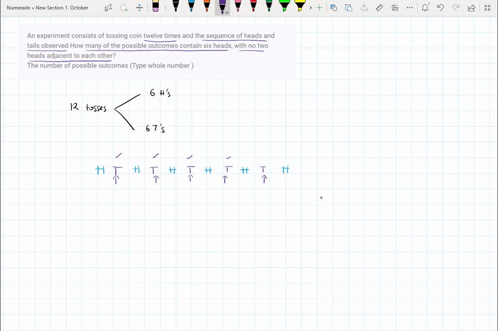 SOLVED: An experiment consists of tossing coin twelve times and the ...