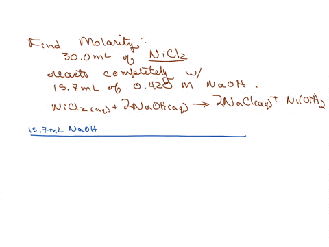What is the molarity of 300 ml of a nicl2 solution that...