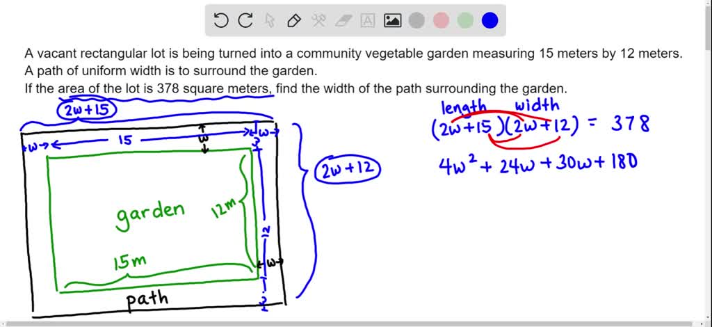 SOLVED: A vacant rectangular lot is being turned into a community ...