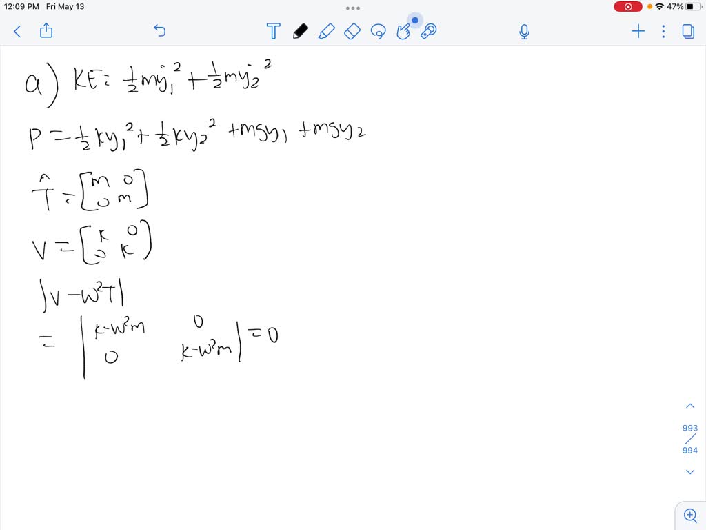 SOLVED: Two equal masses of mass are suspended from two identical springs of spring constant k ...