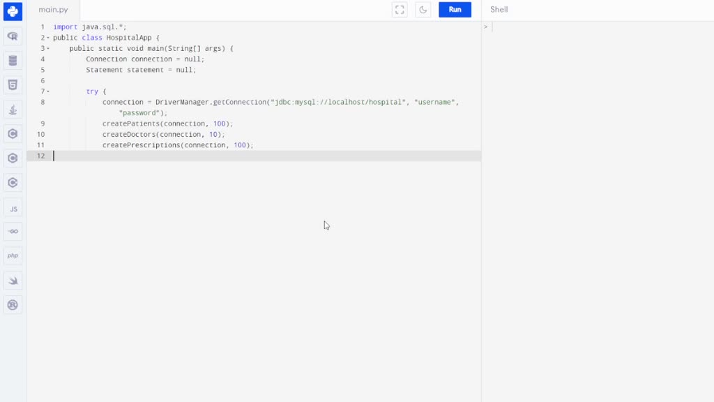 Solved Java Jdbc Sql And Web App Create A Program To Generate 100 Random Patients 10 Random
