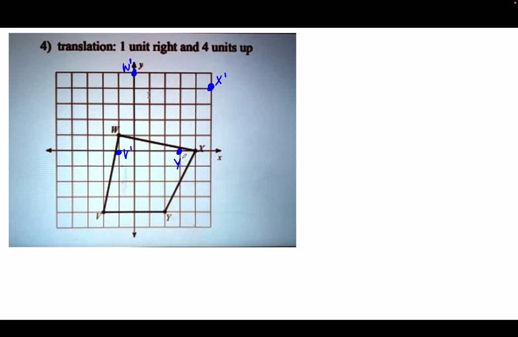 SOLVED: 4) translation: 1 unit right and 4 units up