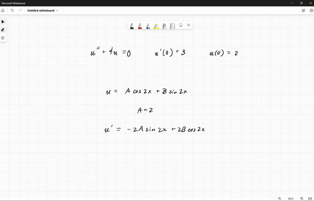 Solved A Mass Spring System Is Modelled By The Differential Equation U