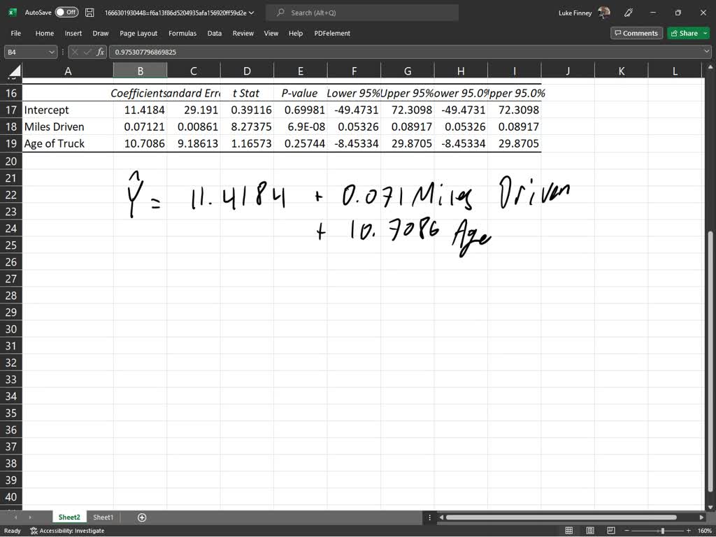 SOLVED: A trucking company wants to predict the yearly maintenance ...