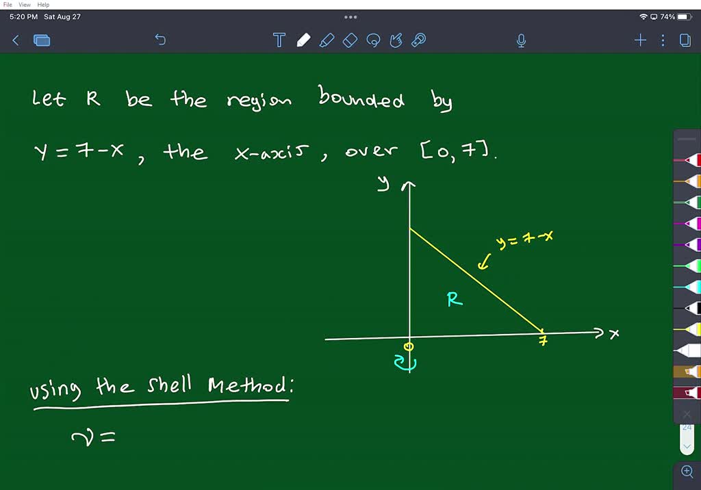 SOLVED: Use the shell method to write and evaluate the definite integral that represents the ...