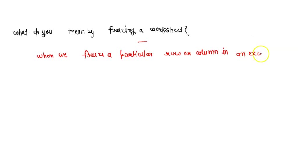 SOLVED: What is the purpose of freezing panes in a workbook? To always ... SOLVED: What is the purpose of freezing panes in a workbook? To always ...