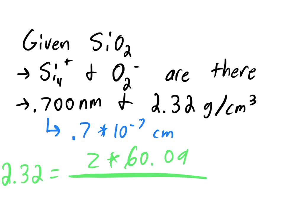SOLVED: One crystalline form of silica (SiO2) has a cubic unit cell, and from X-ray diffraction ...
