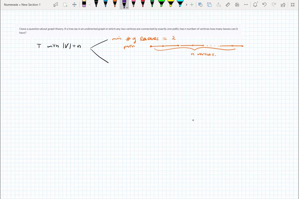 Solved I Have A Question About Graph Theory If A Tree As In An Undirected Graph In Which Any