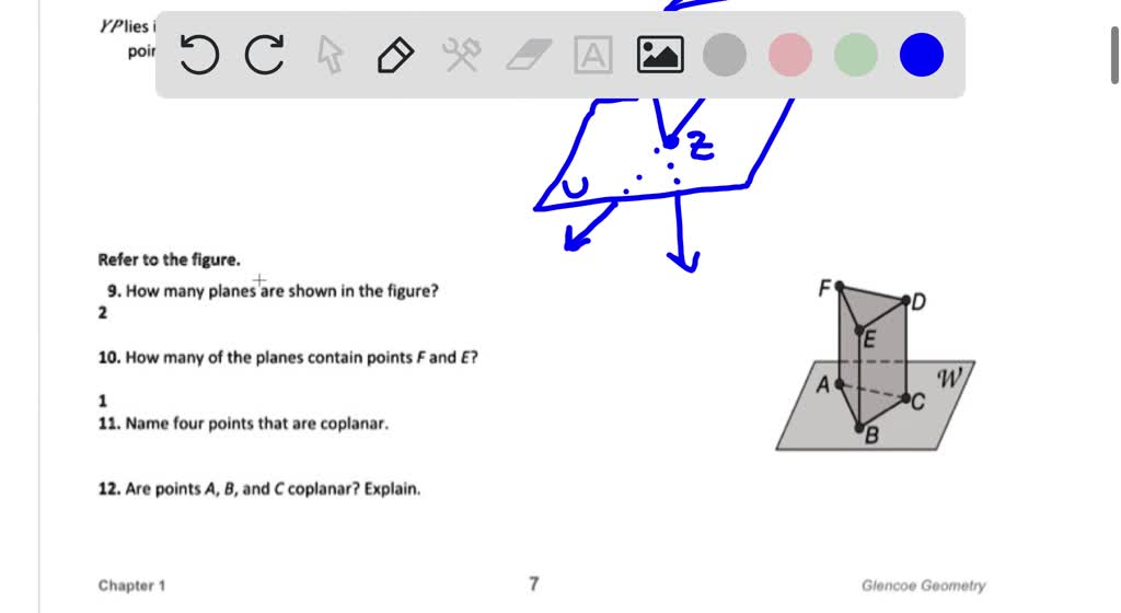 SOLVED: RT: A plane contains a line The plane Y intersects the plane U ...