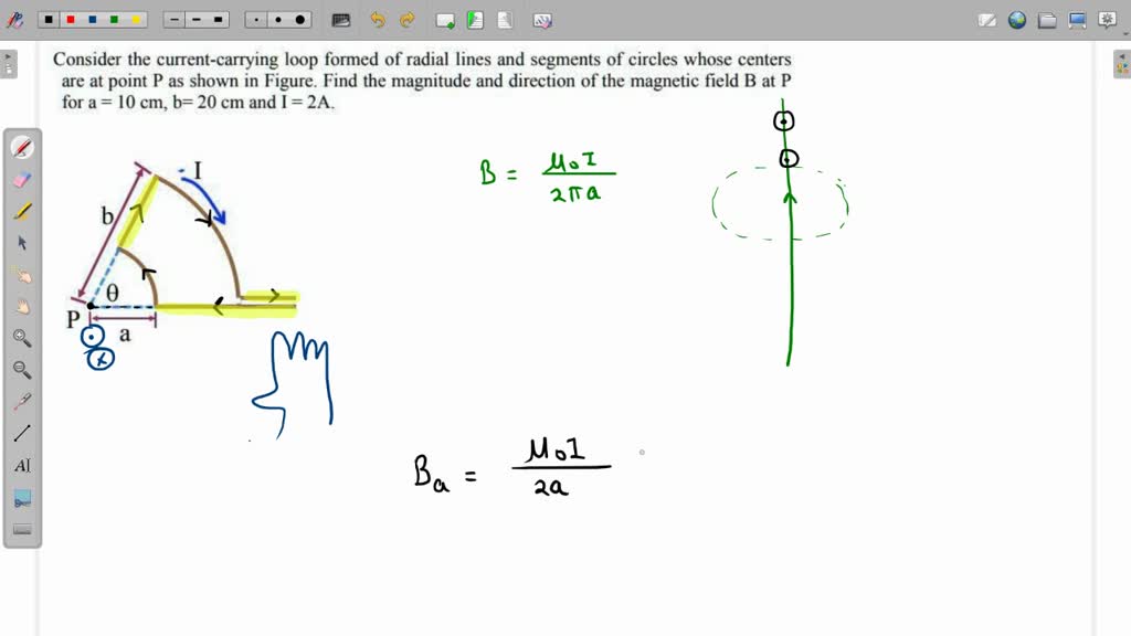 SOLVED: Consider the current-carrying loop formed of radial lines and segments of circles whose ...