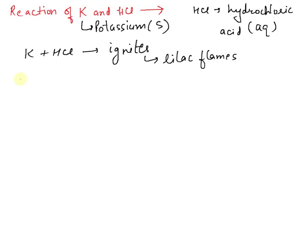 SOLVED: 'How to solve this chemical formula down the activity series: 2KCl Hz 2k 2HCL Potassium ...