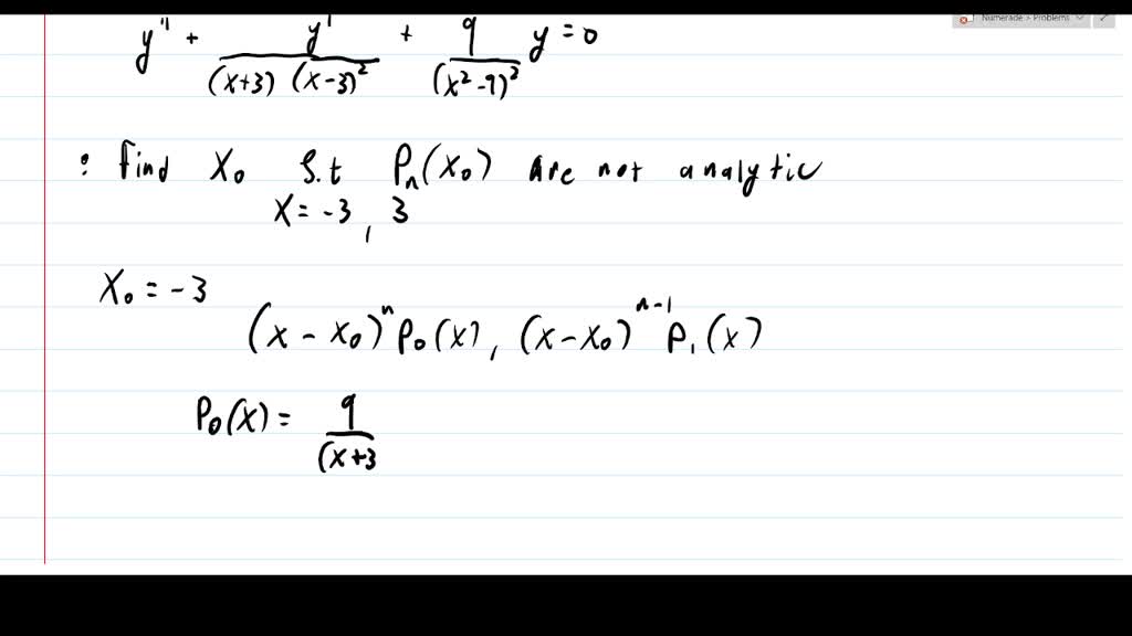 SOLVED: Determine the singular points of the given differential equation. Classify each singular ...