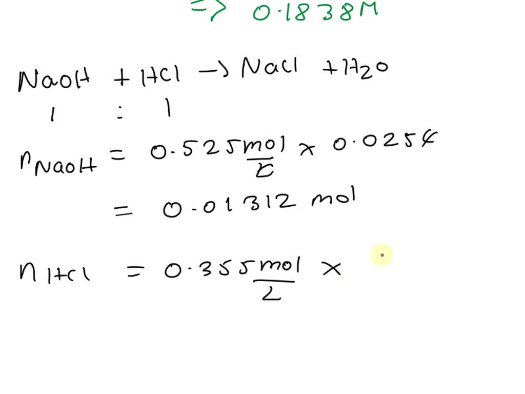 SOLVED: Volumetric Analysis 1. It takes 83 mL of a 0.45 M NaOH solution to neutralize 235 mL of ...