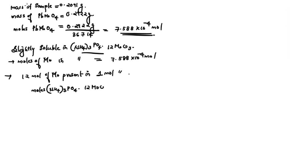 SOLVED: 12.29 The phosphorus in a 0.2091 g sample was precipitated as ...
