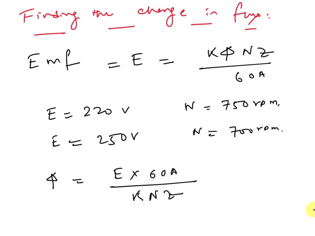 SOLVED: The induced emf of a dc machine running at 750 rpm is 220 V ...
