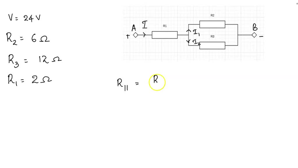 SOLVED: Find the voltage drop across 24 ohm resistor and current flowing through 22 ohm resistor ...