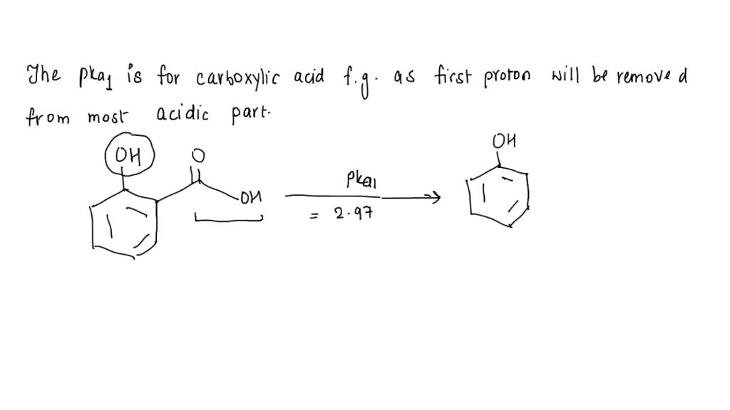 SOLVED: The pKa values for salicylic acid, A, are pKa1 2.97, PK,2 13.82 ...