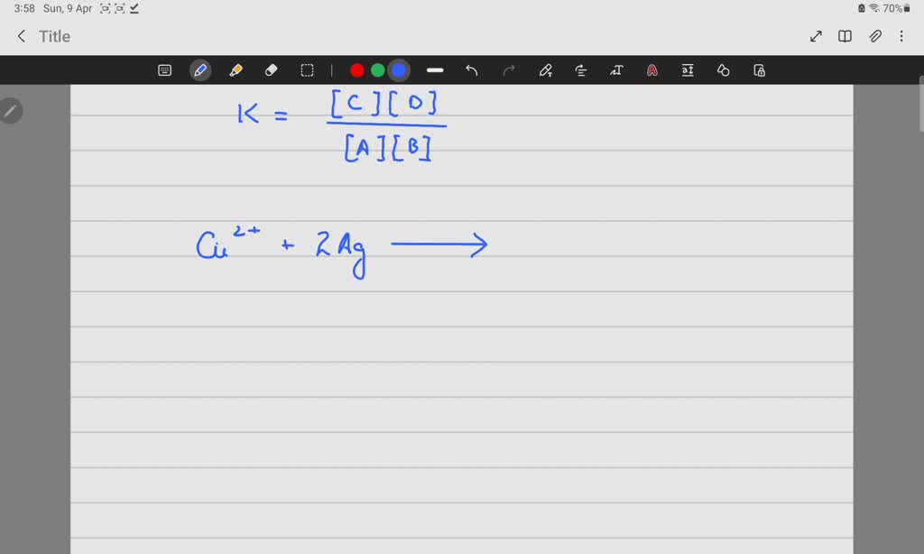 Solved Example 3 2 Calculate The Equilibrium Constant Of The Reaction