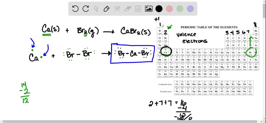 SOLVED: Consider redox reaction Ca (s)+ Br2 (g)- CaBr2 (s). Draw the ...