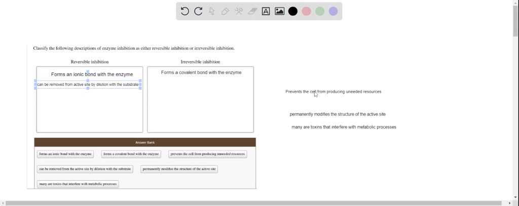 SOLVED: Classify the following descriptions of enzyme inhibition as ...