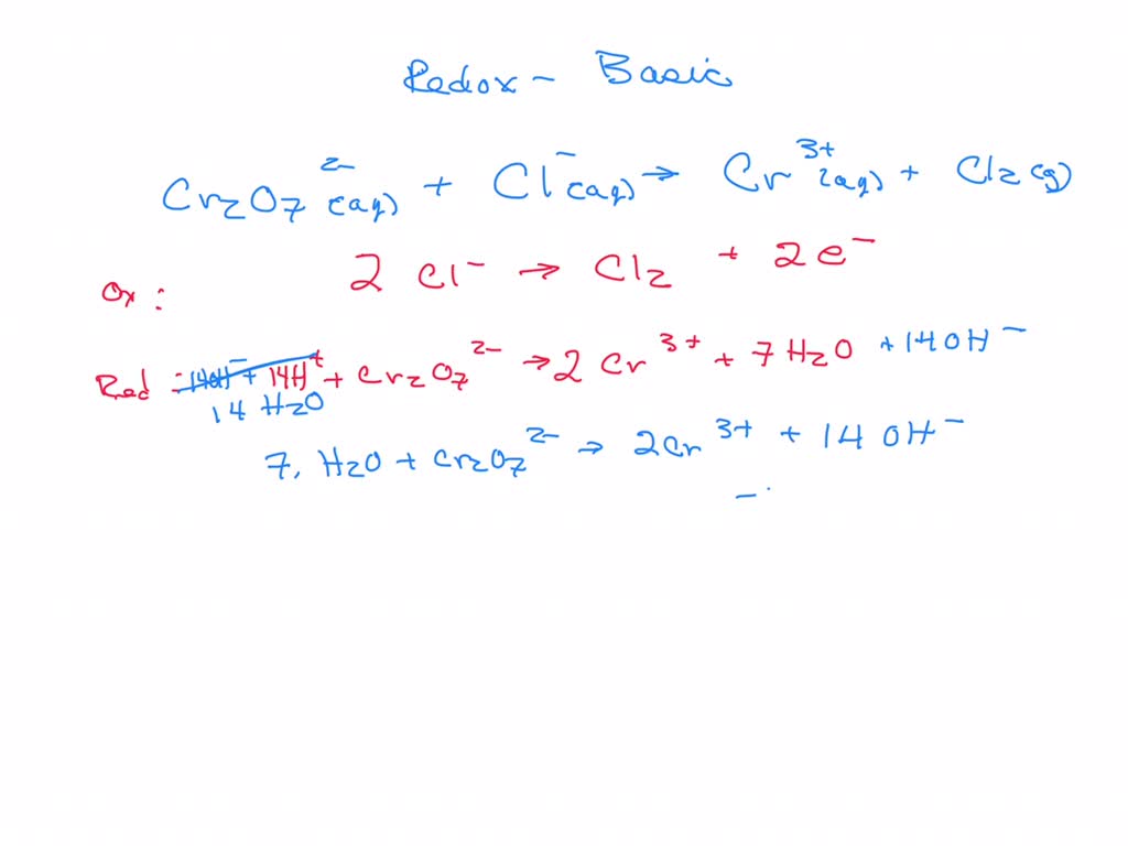 SOLVED: Balance the following equation of oxidation-reduction reaction in basic conditions ...