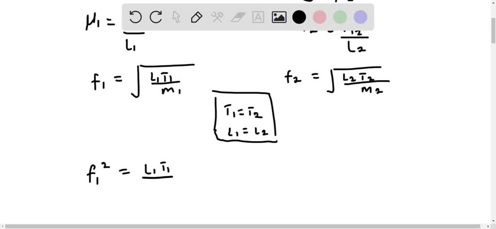 SOLVED: Two strings have the same length and are under the same tension ...