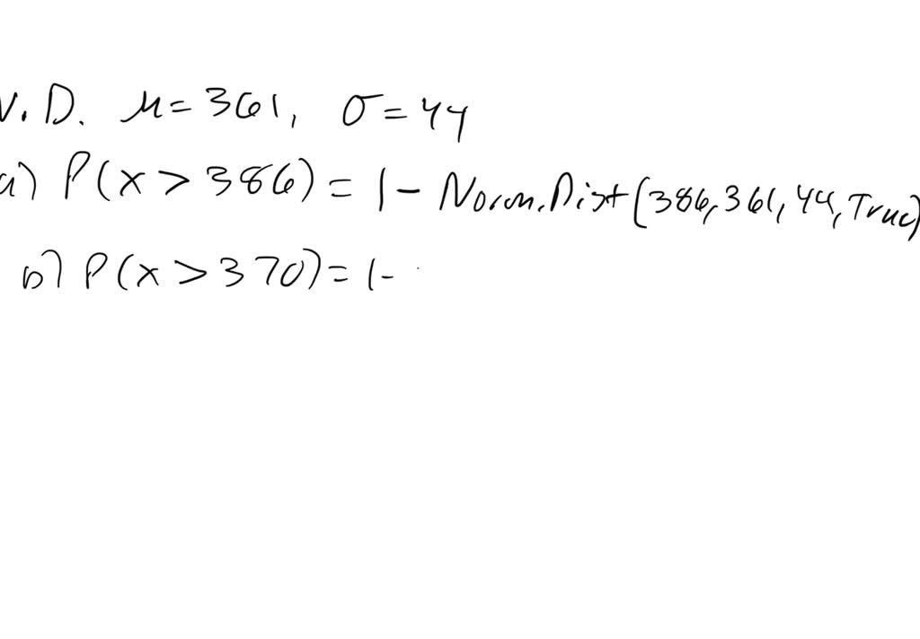 Solved Use Excel To Find The Following Normal Distribution Values Use The Normdist And Norminv