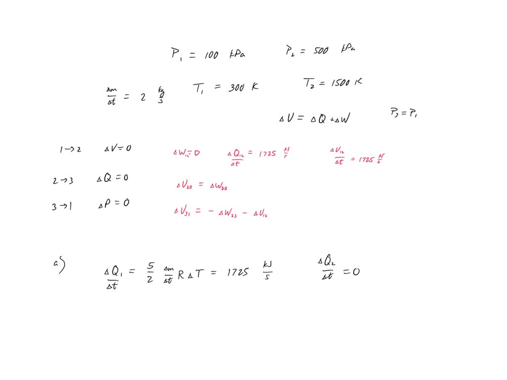SOLVED: 2. A three-process power cycle using 2 kg / s of air as the ...