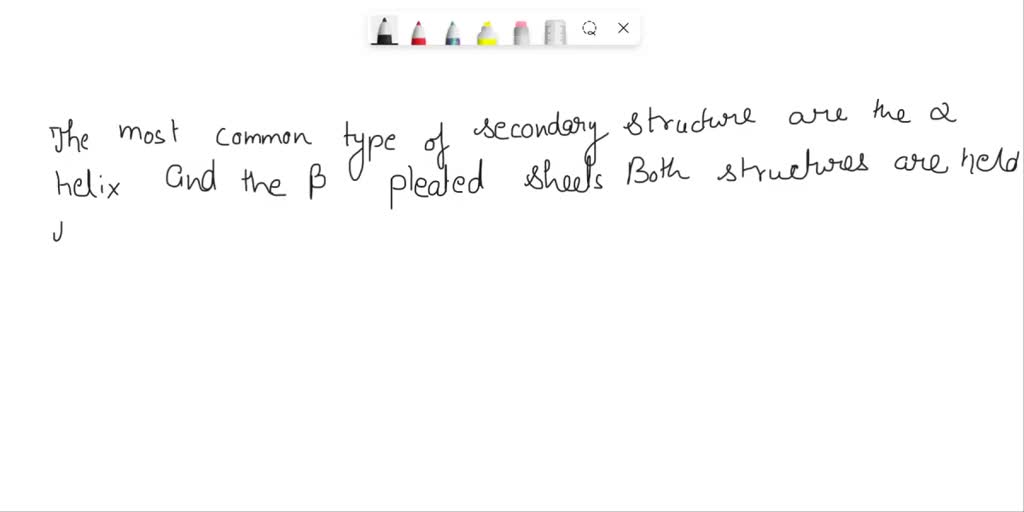 SOLVED: The level of protein structure that involves hydrogen bonding ...