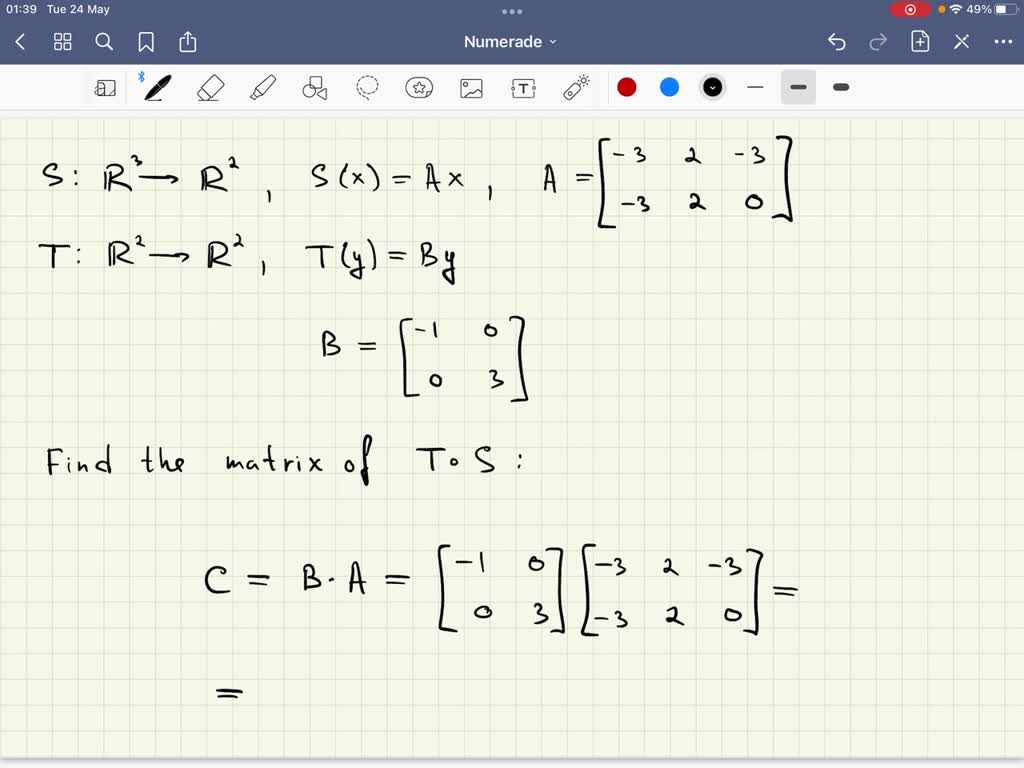 Solved Point Let S Be Linear Transformation From R3 To R With