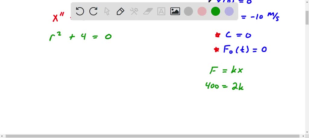 SOLVED: A force of 400 newtons stretches a spring 2 meters. A mass of ...