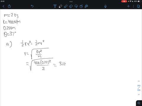 A 2.00-kg block is pushed against a spring with negligible mass and ...