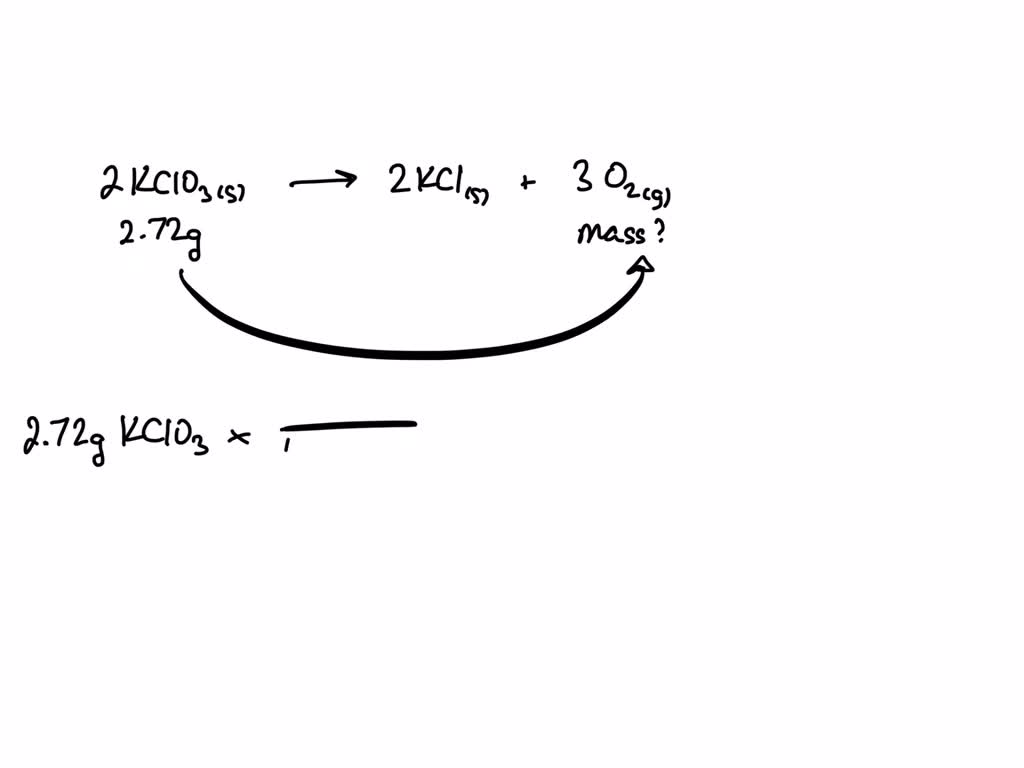 SOLVED: For the reaction 2KClO3(s) â†’ 2KCl(s) + 3O2(g) calculate how many grams of oxygen form ...