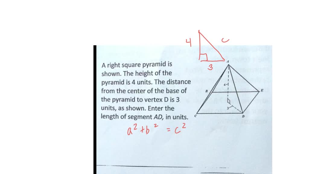 SOLVED: 'I don’t understand how to solve this A right square pyramid is ...