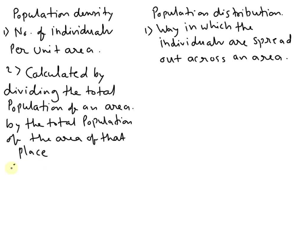 SOLVED: Differentiate between population density and population distribution
