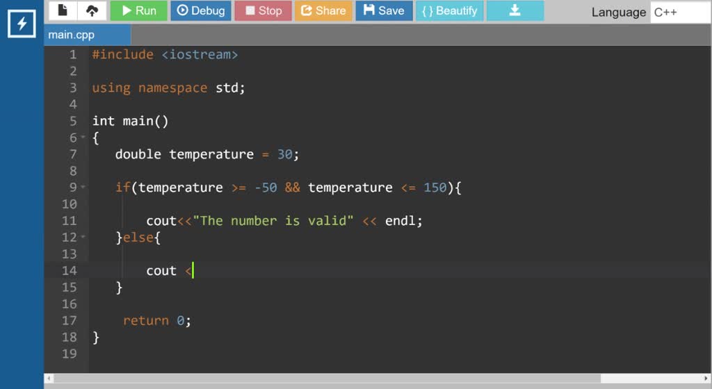 Solved Write A C Statement That Prints The Message The Number Is Valid If The Variable
