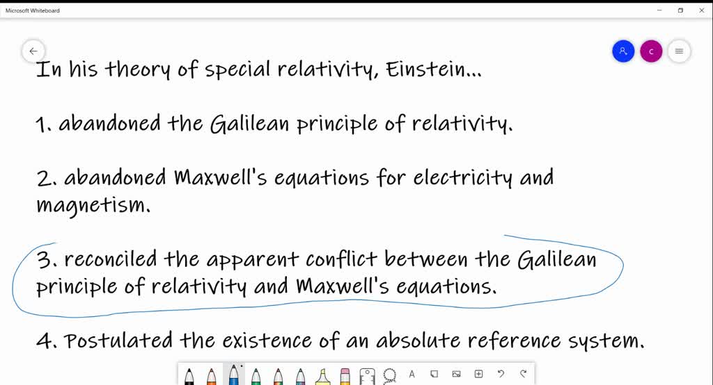 SOLVED: In his theory of special relativity, Einstein Points: 1 ...