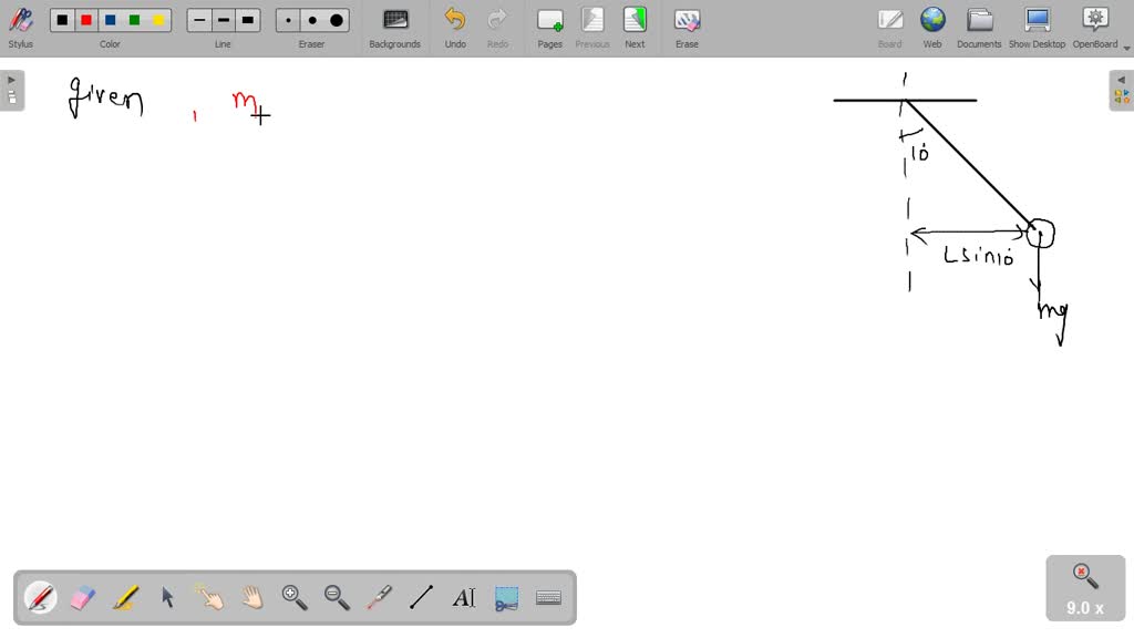 SOLVED: A simple pendulum consists of a 5.0 kg point mass hanging at ...