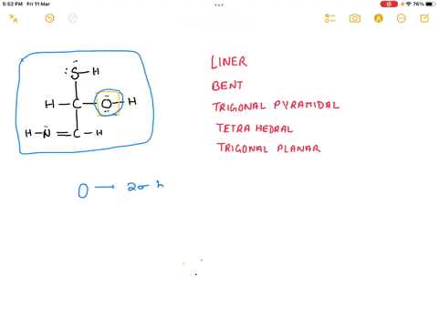 what is the molecular shape around the nitrogen atom in the structure ...